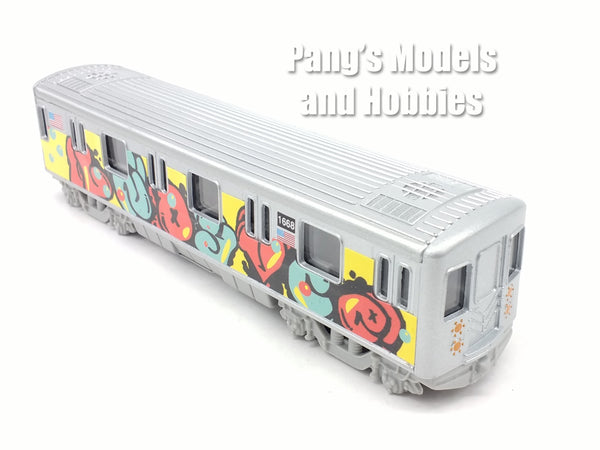 7 Inch New York City Subway Train - Balloon Text Graffiti - 1/128 Scal ...