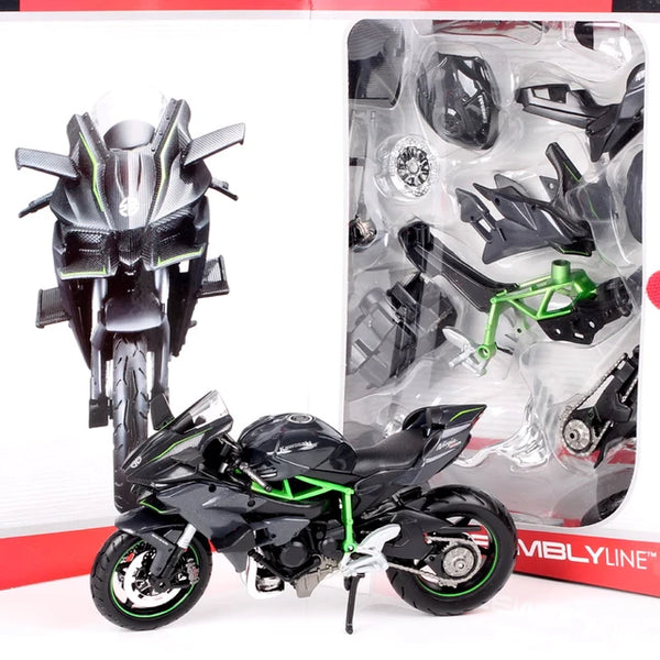 Kawasaki Ninja H2R 1/12 Scale Diecast Motorcycle Model Kit ASSEMBLY NE ...