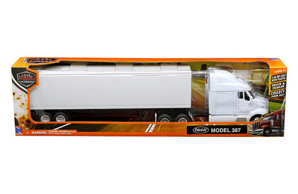 Peterbilt Model 387 White Trailer Truck 1/43 Scale Model by NewRay ...